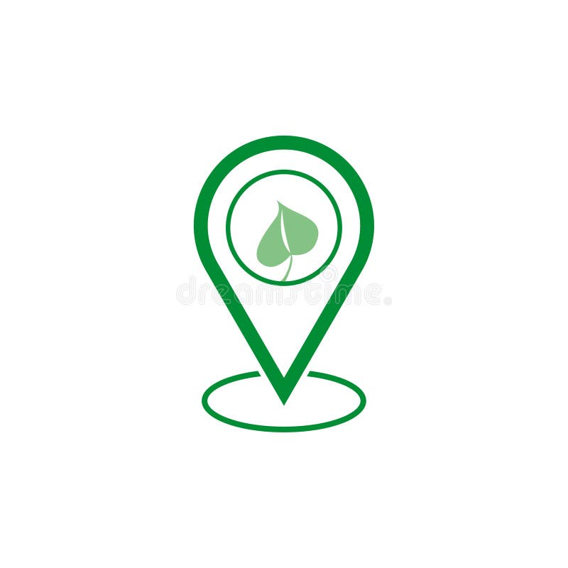 Pin Location with Leaf. Green Area Logo. Vector Illustration. EPS 10 ...