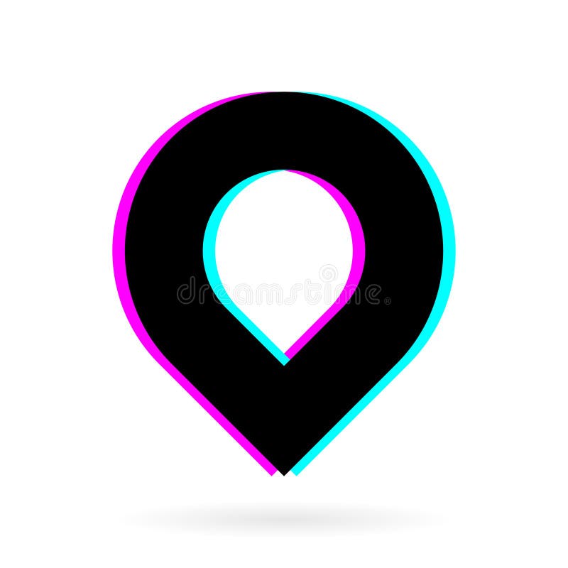 Pin Location Logo Modern Shadow Concept Stock Vector - Illustration of ...