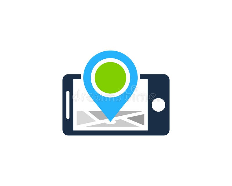 Pin Location Mobile Phone Icon Logo Design Element Stock Vector ...