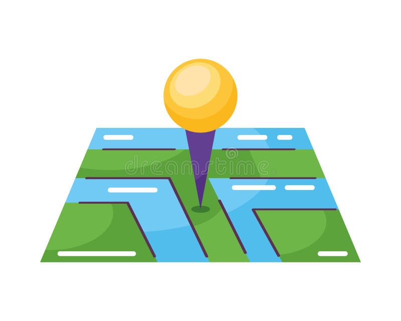 Pin location in paper map stock vector. Illustration of design - 283987164