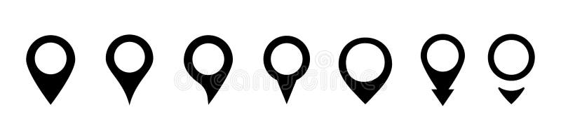 Pin Location Pointer. Vector Isolated Elements Collection. Location ...