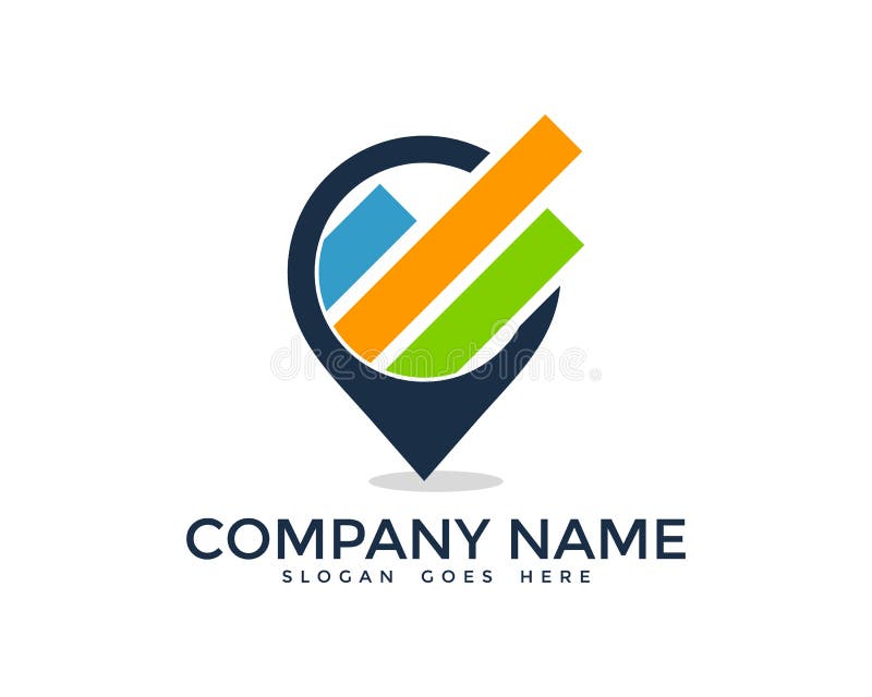 Pin Location Report Icon Logo Design Element Stock Vector ...