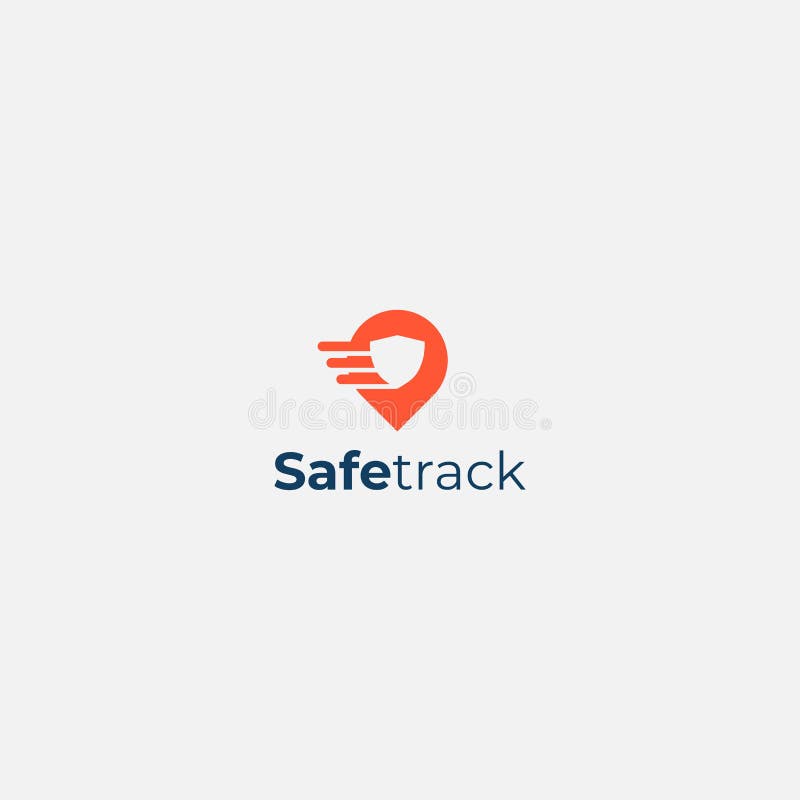 Pin Location Safe Track Logo Fast Speed Stock Vector - Illustration of ...