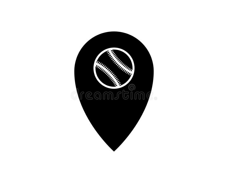 Pin Location and Tennis Ball, Vector Logo Illustration Design Stock ...