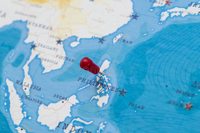 A Pin on Manila, Philippines in the World Map Stock Image - Image of ...