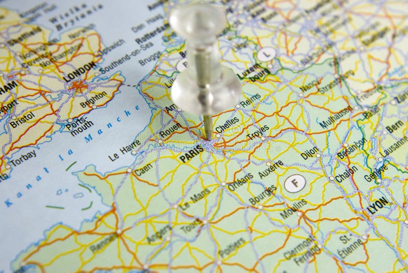 Paris Map Pin stock photo. Image of city, travel, destination - 11792068