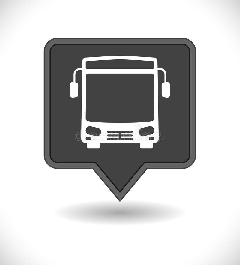 Pin map bus icon stock vector. Illustration of transportation - 210013576