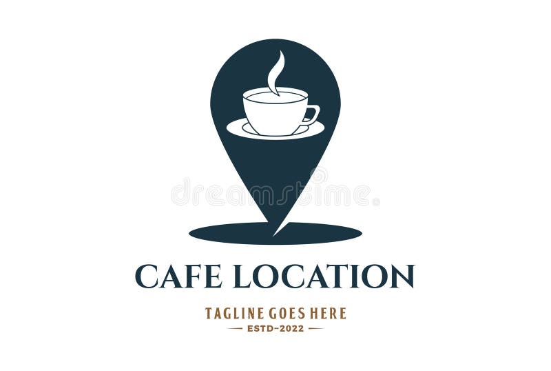Pin Map with Coffee Cup Mug for Cafe Location Apps Logo Stock Vector ...