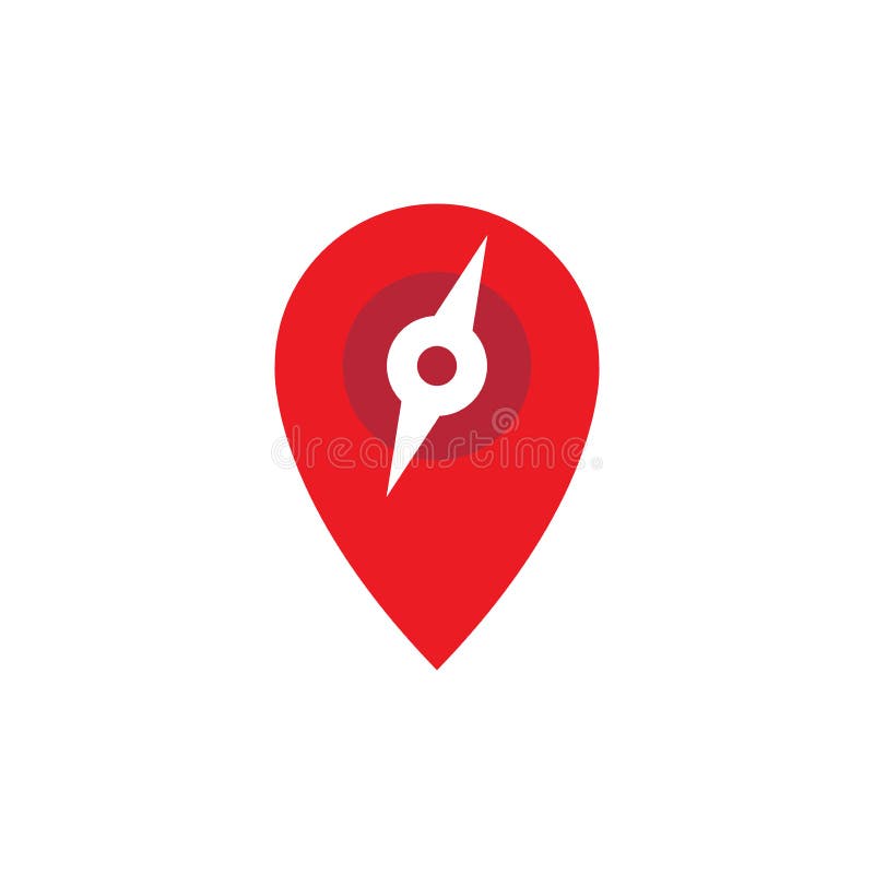Pin Map Compass Logo or Icon Stock Vector - Illustration of design ...