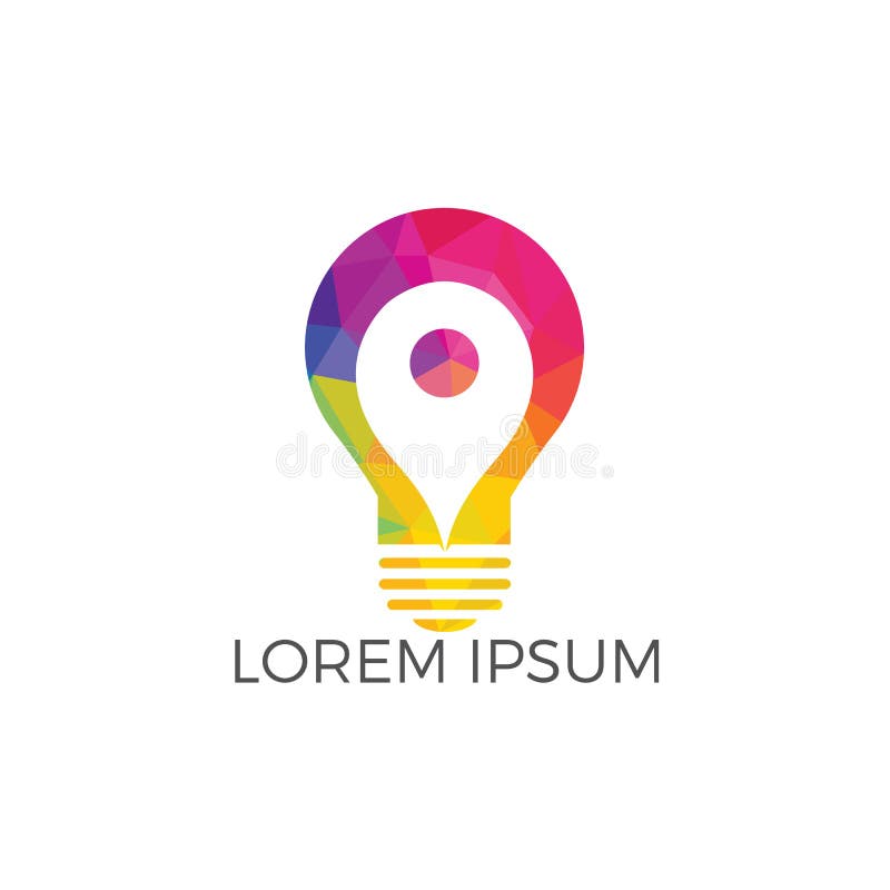 Pin Map with Light Bulb Logo Design. Abstract GPS Vector. Stock Vector ...