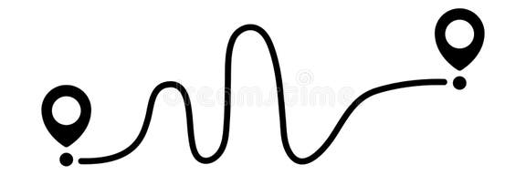 Pin Map Line. Navigation Pointers Stock Illustration - Illustration of ...