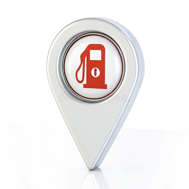 Pin Map Location Fuel on White Background Stock Illustration ...