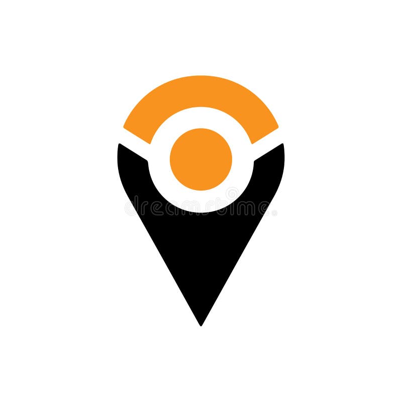 Pin Map Location Pointer Logo Design Stock Vector - Illustration of ...