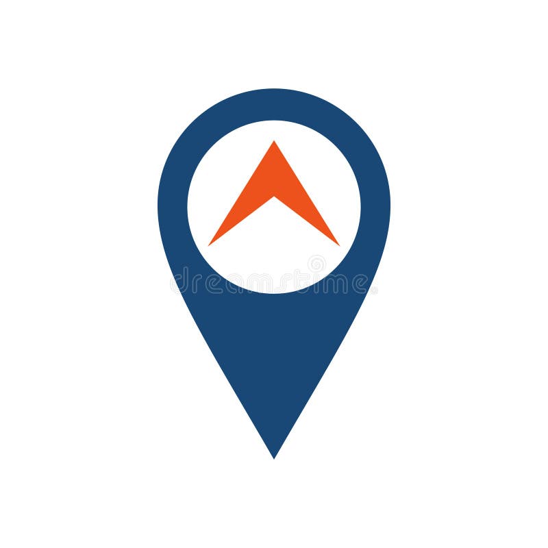 Pin Map Locator Icon Up Arrow Vector Logo Template Illustration Design ...