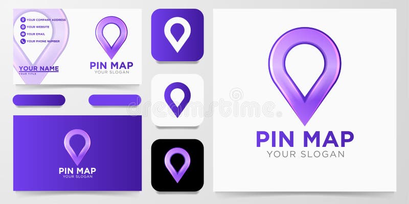Pin Map Logo Design stock vector. Illustration of design - 235328337