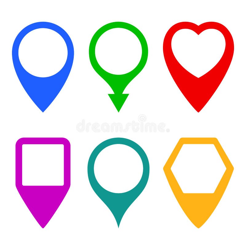 Location Set Icons, Navigation Signs, GPS Location Symbols, Collection Map Pointer Icons ...