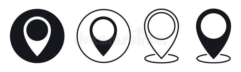 Pin Map Marker Pointer Set Icons, Location Flat Symbols, Destination ...