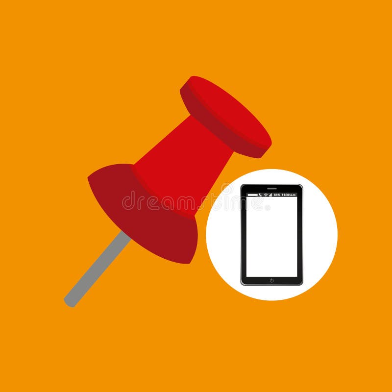 Pin Map Mobile Phone Navigation Stock Vector - Illustration of internet ...