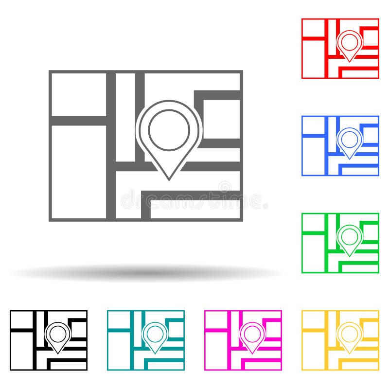 Pin on the Map Multi Color Set Icon. Simple Thin Line, Outline Vector ... Pin on the Map Multi Color Set Icon. Simple Thin Line, Outline Vector ...