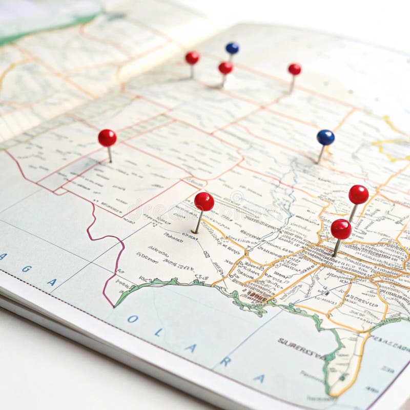 Pin Map Isolated on White Background Stock Illustration - Illustration ...