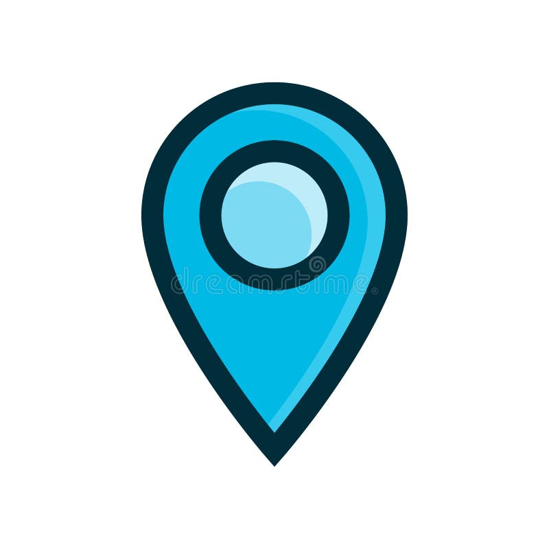 Pin Map Symbol Blue Icon Vector Illustration Isolated on White ...
