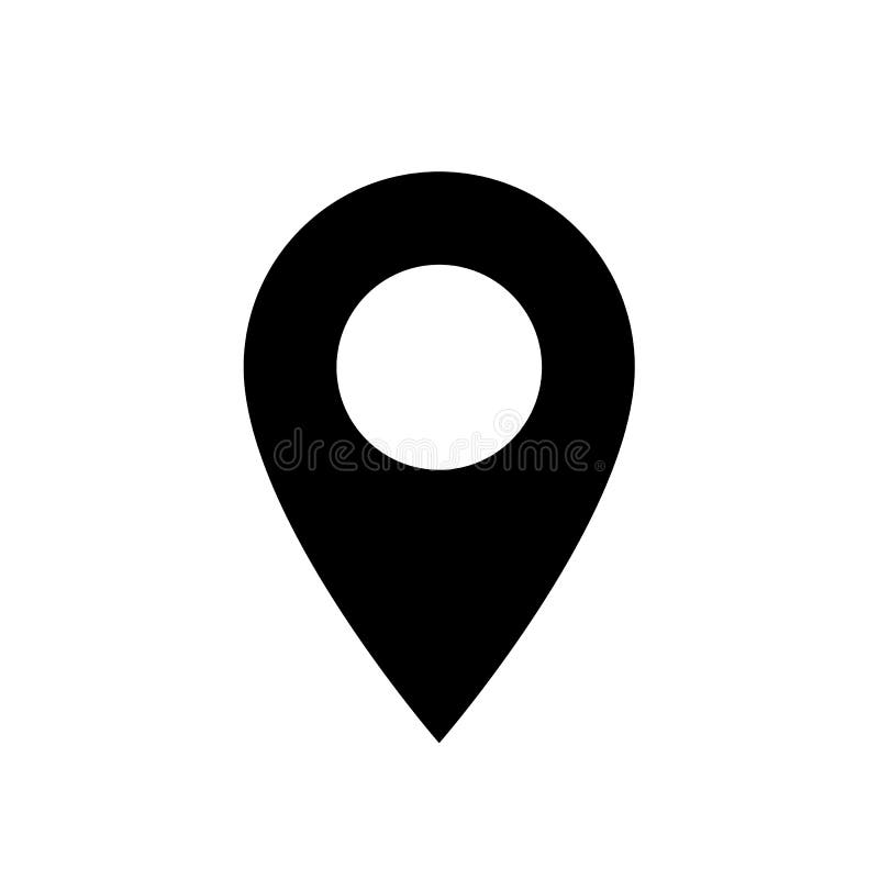 Pin Map Symbol Flat Black Icon Vector Illustration Stock Vector ...