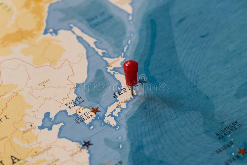 A Pin on Tokyo, Japan in the World Map Stock Image - Image of nation ...