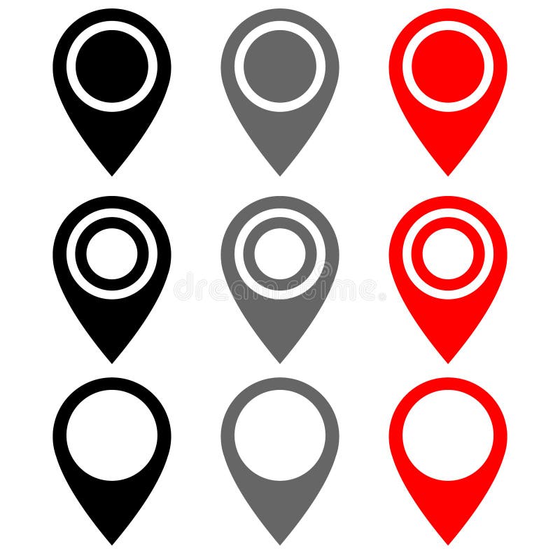 Pin Map Vector Icon Set. Location Illustration Sign Collection. Place ...