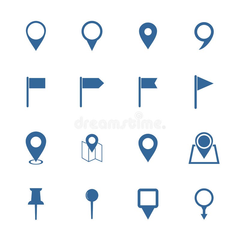 Pin Maps Icon Vector Design Symbol Stock Vector - Illustration of flag ...