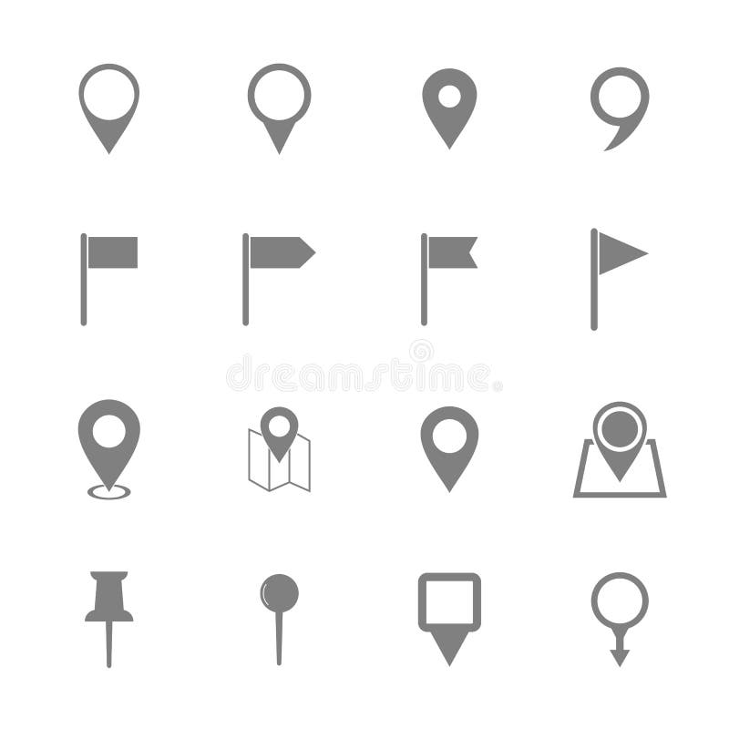 Maps Icon Include Map Location Marker Navigation Route Maps Direction Road Icon Set Include ...