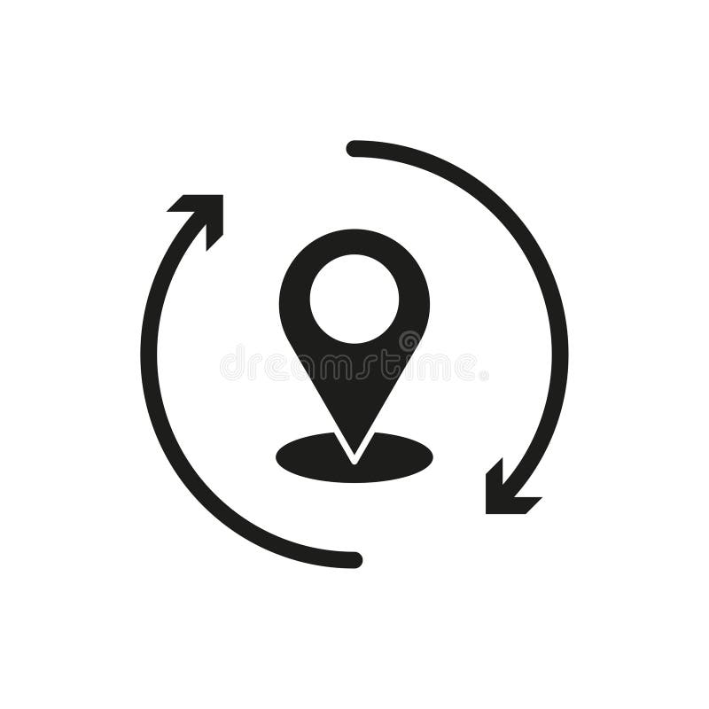 Pin Maps in Circular Arrow. Update Location Icon. Vector Illustration ...