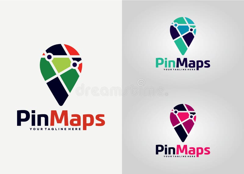 Maps Point Logo Design Template Stock Vector - Illustration of ...