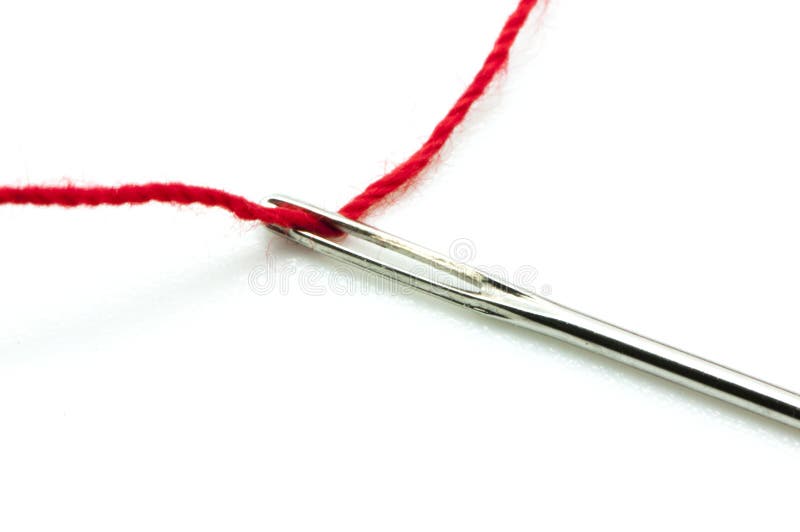 Pin mit rotem Thread stockbild. Bild von näherin, konzept - 35425467