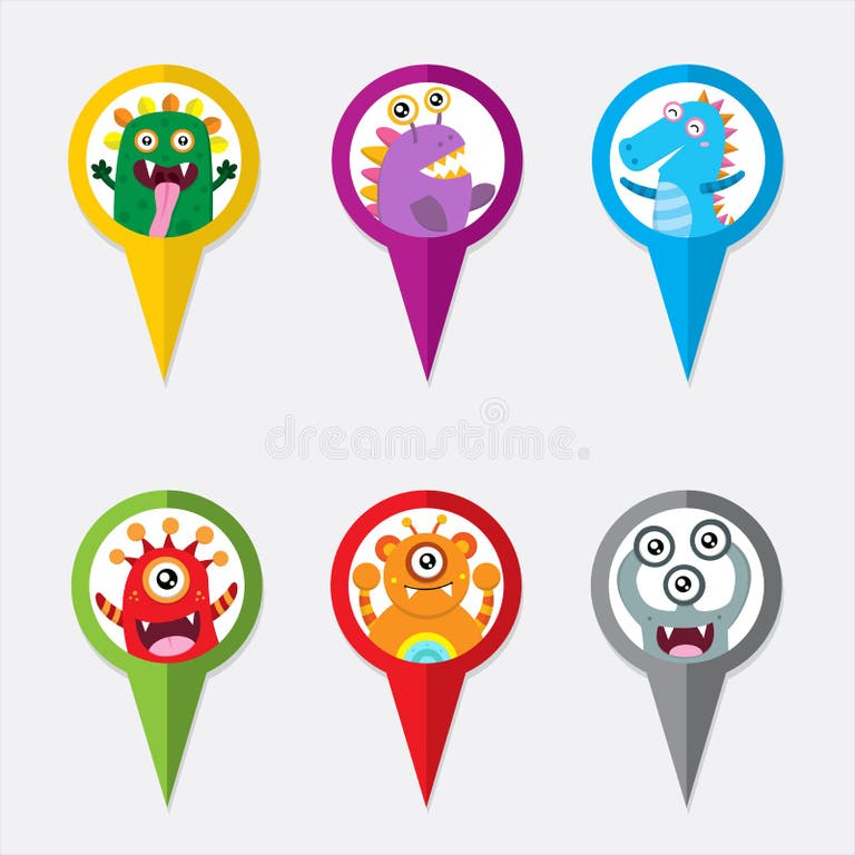 Pin Monster Pointer Icon ilustração do vetor. Ilustração de criaturas ...