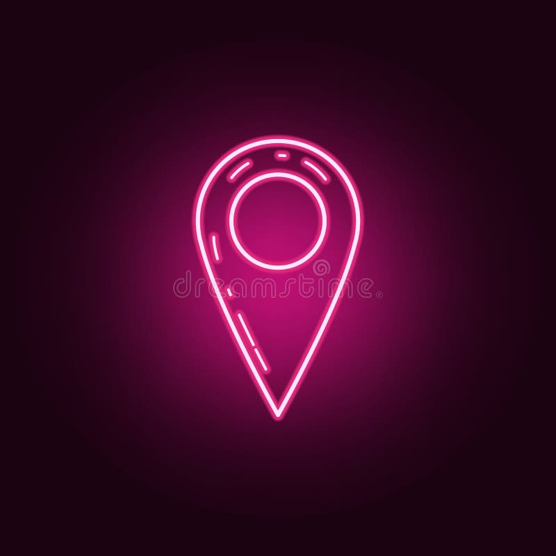 Pin Navigator Neon Icon. Elements of Navigation Set Stock Illustration ...