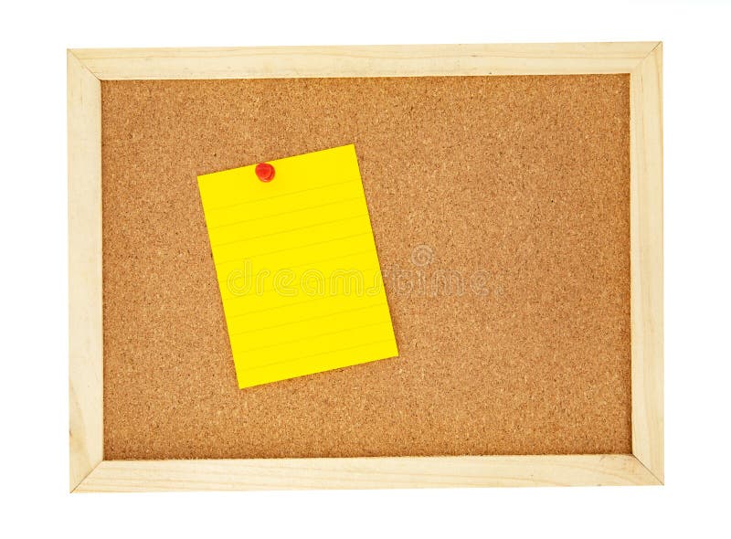 Pin a Note Paper on a Cork Pin Board , Isolated on White Stock Image ...