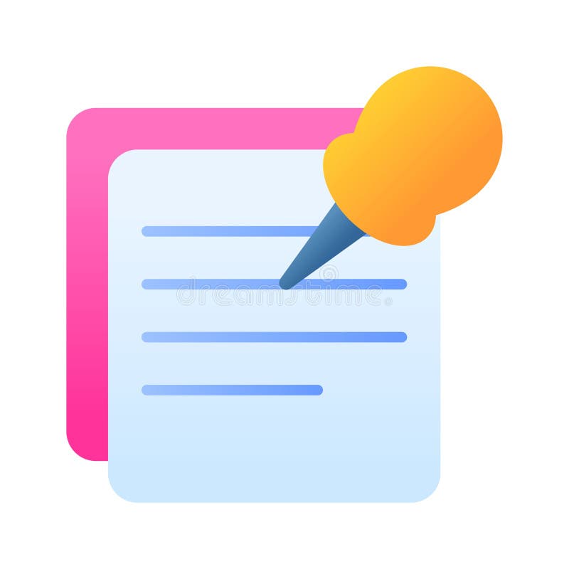 Pin Notes Icon, Featuring a Pin or Tack, Symbolizes Reminders ...