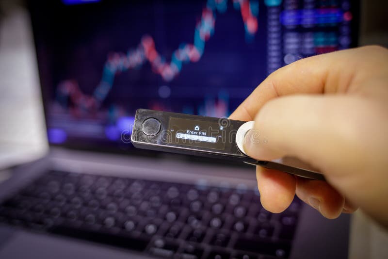 Pin Number is Entered in a Hardware Wallet Stock Image - Image of ...