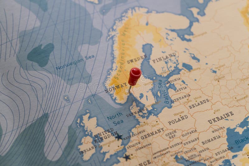 A Pin on Oslo, Norway in the World Map Stock Photo - Image of material ...
