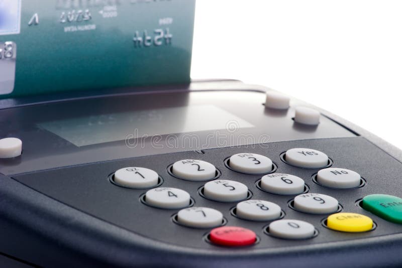 Pin Pad - Credit Card Swipe Stock Photo - Image of hand, customer: 2421596