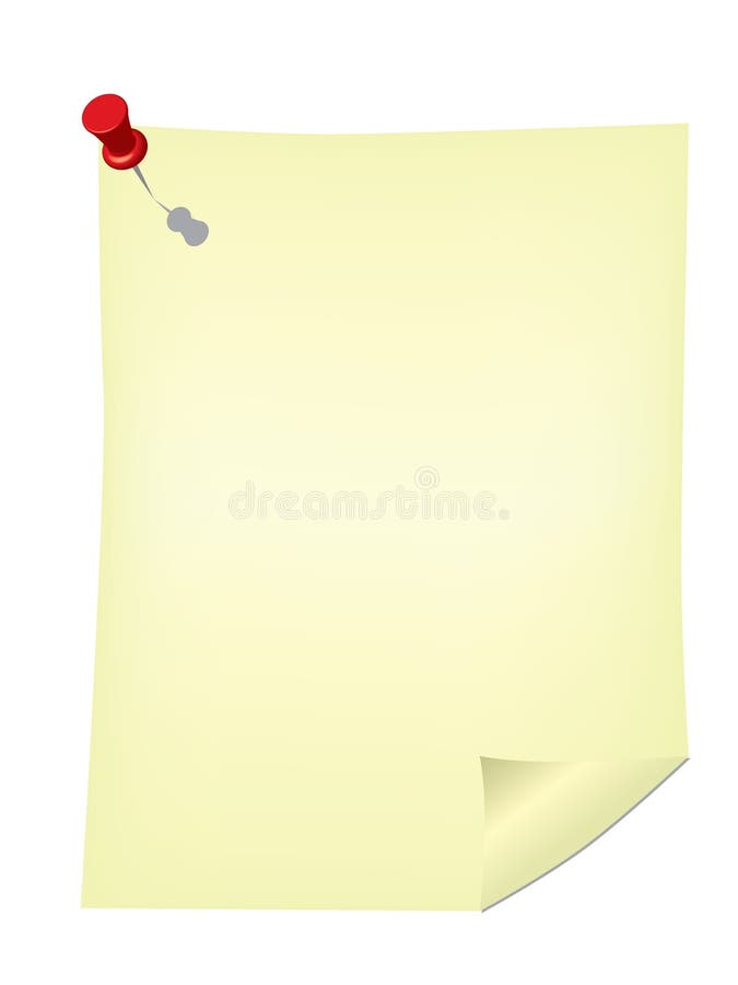 Yellow post it note stock illustration. Illustration of office - 1772693
