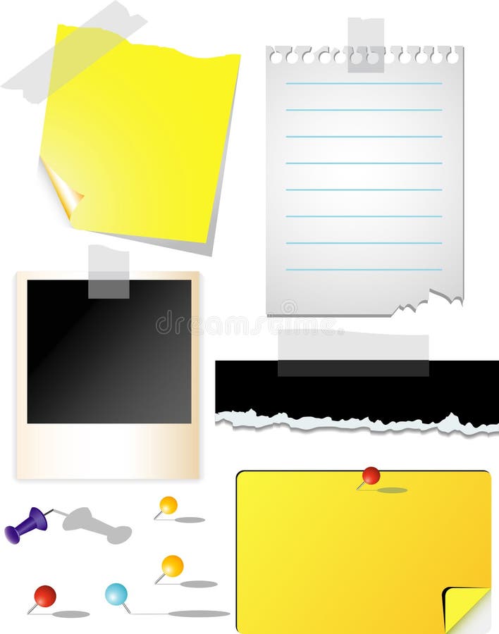 Pin paper stock vector. Illustration of board, border - 7702719