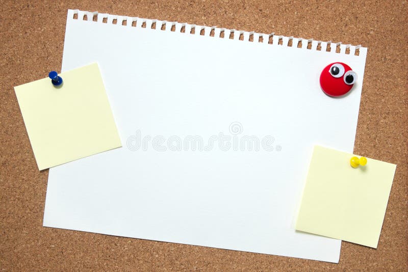 Pin paper on cork board stock image. Image of panel, inform - 76683071