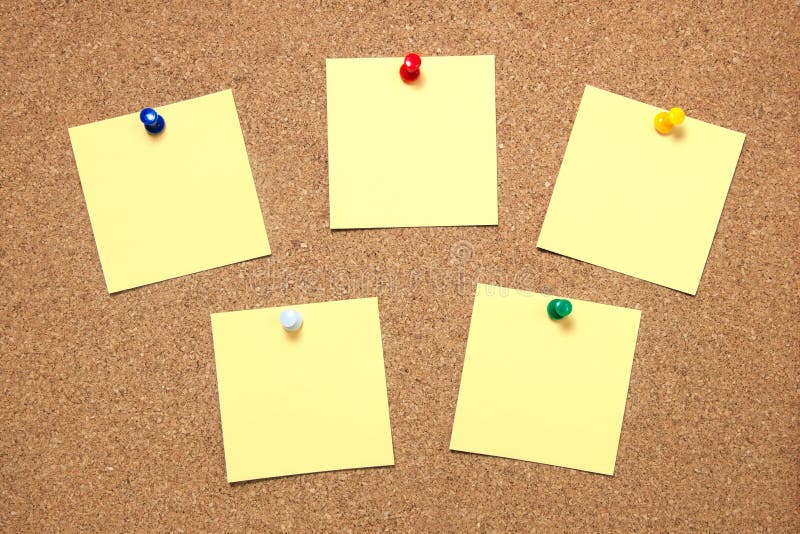 Pin paper on cork board stock photo. Image of memo, paper - 76683138