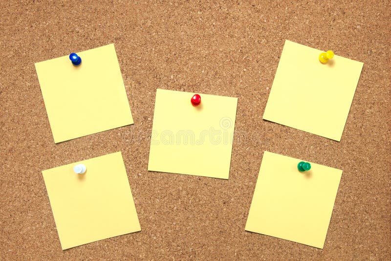 Pin paper on cork board stock photo. Image of remember - 76683238
