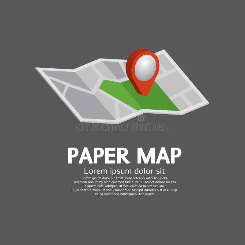Pin on Paper Map stock illustration. Illustration of route - 42317135