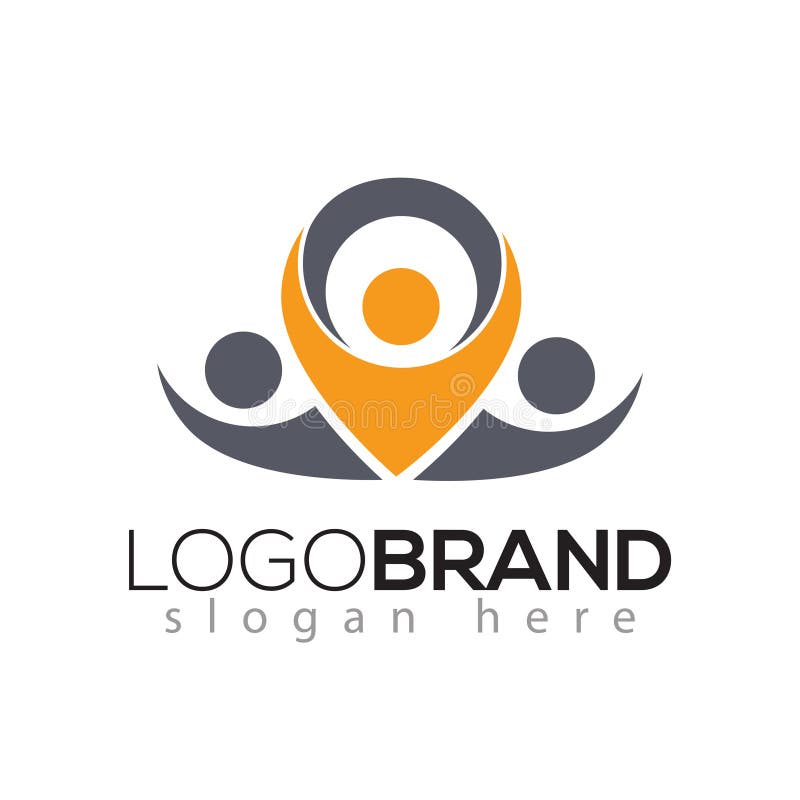 Pin People Logo Vector Element. Pin Location Logo Template Stock Vector ...