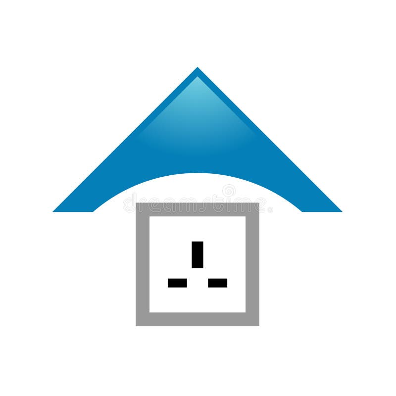 3 Pin Plug Wall Socket with Roof Vector Icon Stock Vector ...