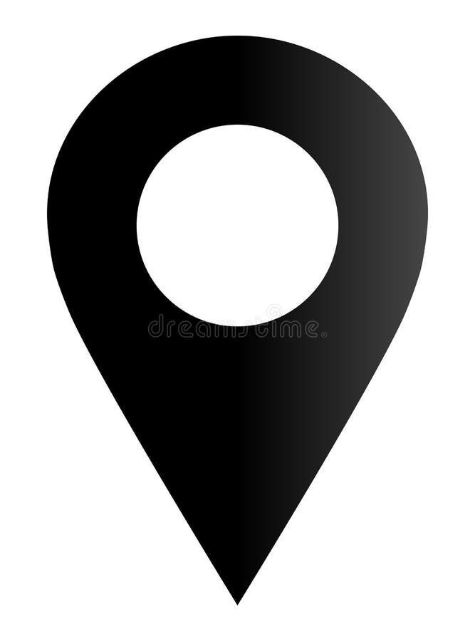 Pin Point - Black Gradient Hollow, Isolated - Vector Stock Vector ...