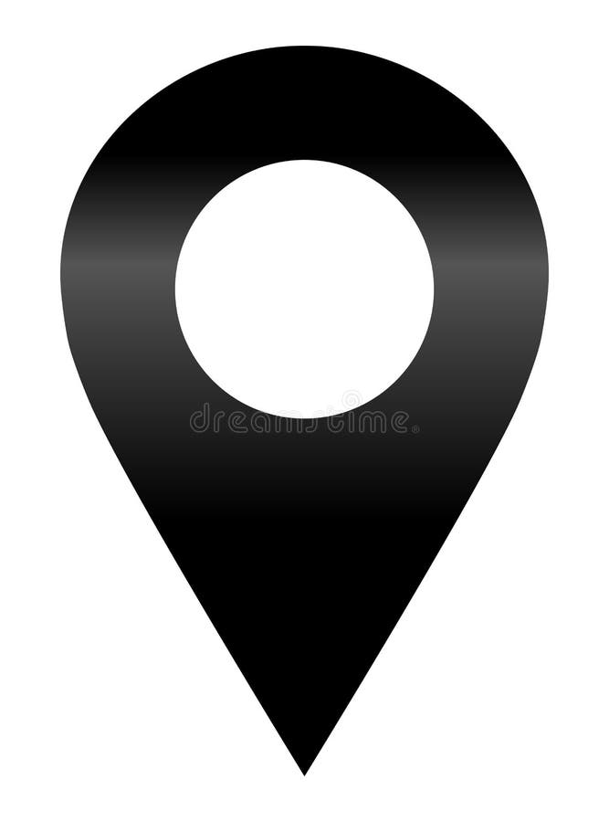 Pin Point - Black Gradient Hollow, Isolated - Vector Stock Vector ...